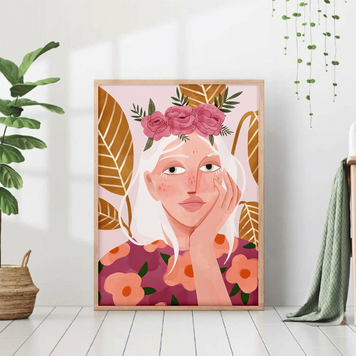 Постер "Брунна Манкузо девушка рисунок" 50x70 без рамки для интерьера на стену