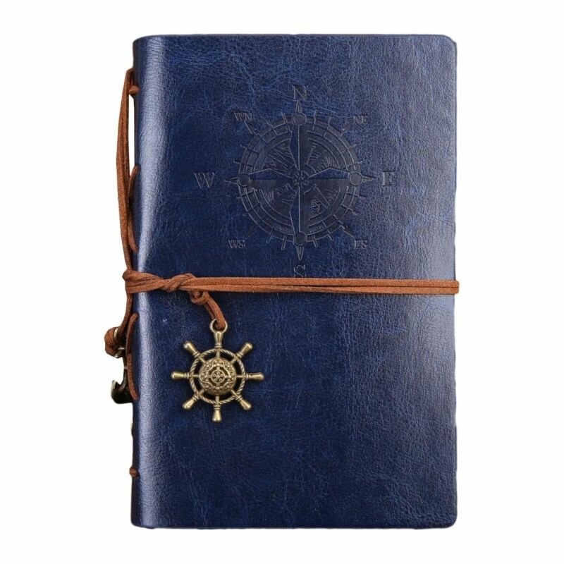 1 ретро-дневник путешествия на пиратском корабле с отрывными листами-синий-A7