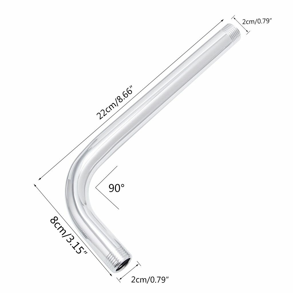 Дождевой настенный смеситель G1/2 из нержавеющей стали, Серебро - 20CM