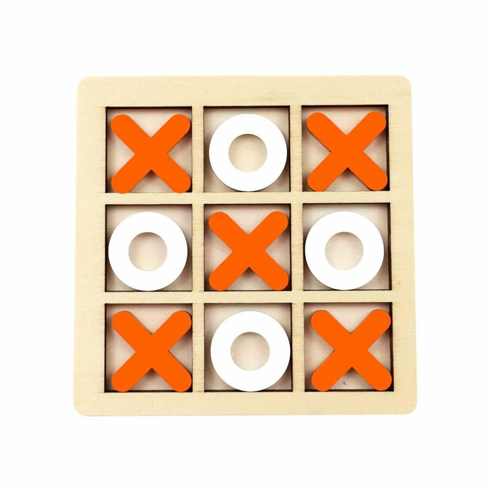 Деревянная доска Крестики-нолики XO Настольная головоломка Игрушка
