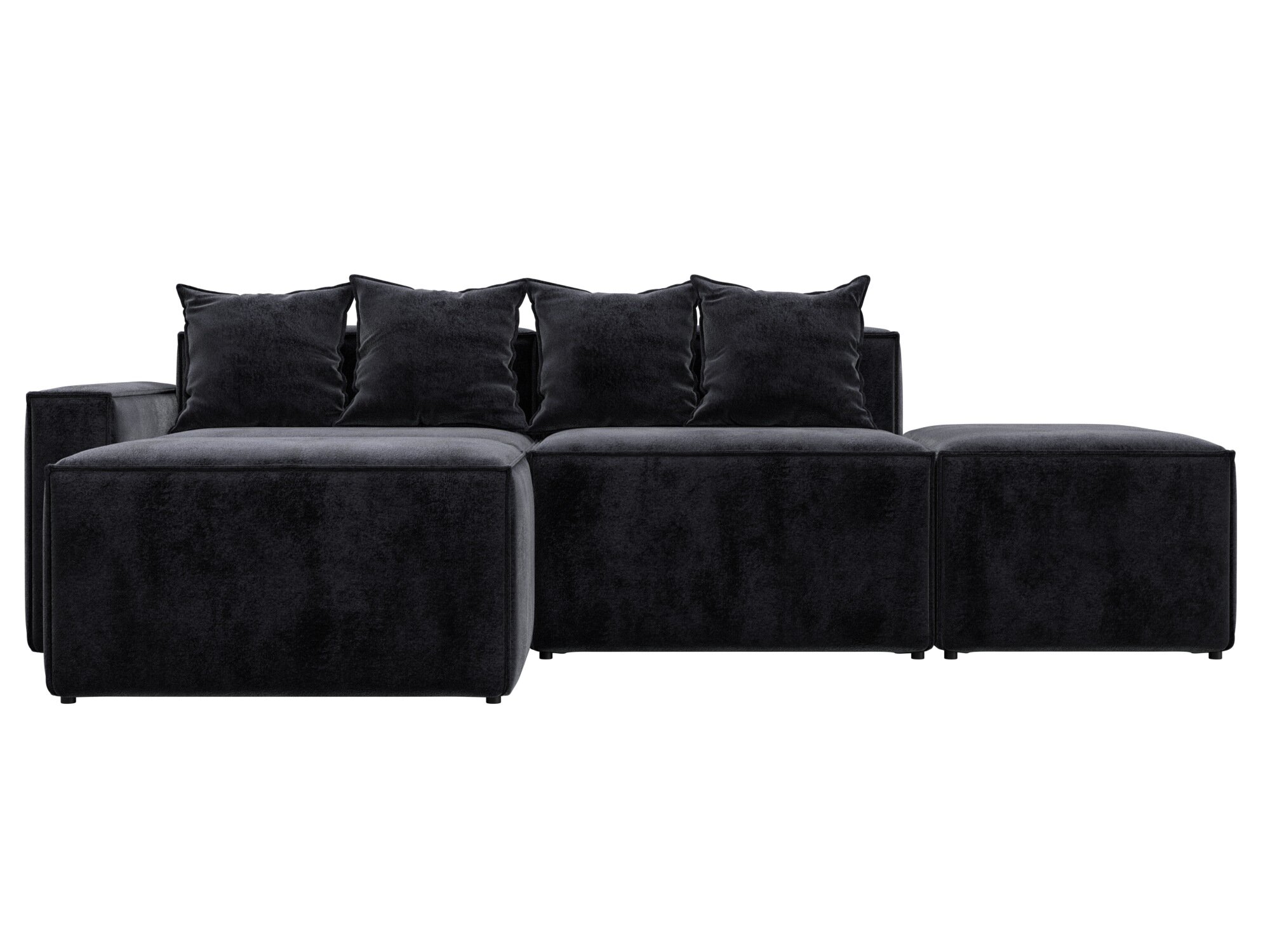 Диван модульный Лига-063, подлокотник слева, размер: 297х160см, спальное место: 134х184см, велюр, TOWER 11 темно-серый