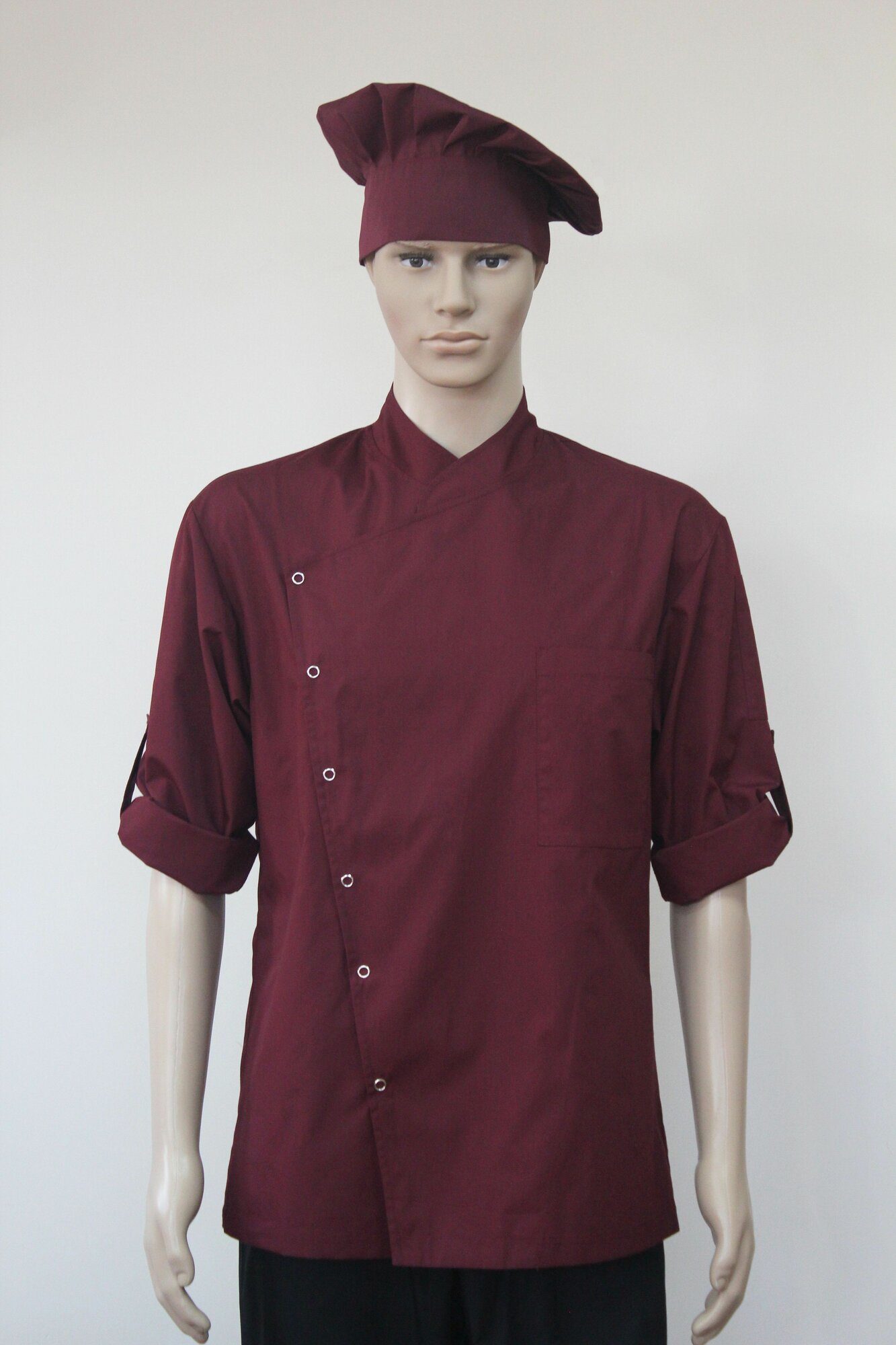 Китель поварской мужской бордовый, куртка для повара, рабочая одежда мужская