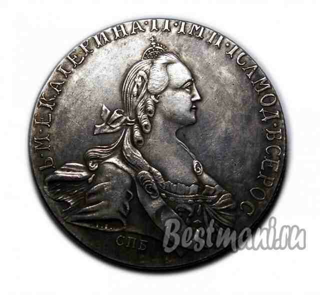 Монета рубль 1769 Екатерина II сувенирная копия монеты, нумизматика, деньги для коллекции