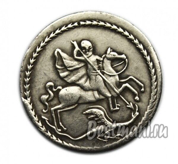 Серебряная монета Петра 1 без номинала и года выпуска сувенирная копия монеты, нумизматика, деньги для коллекции