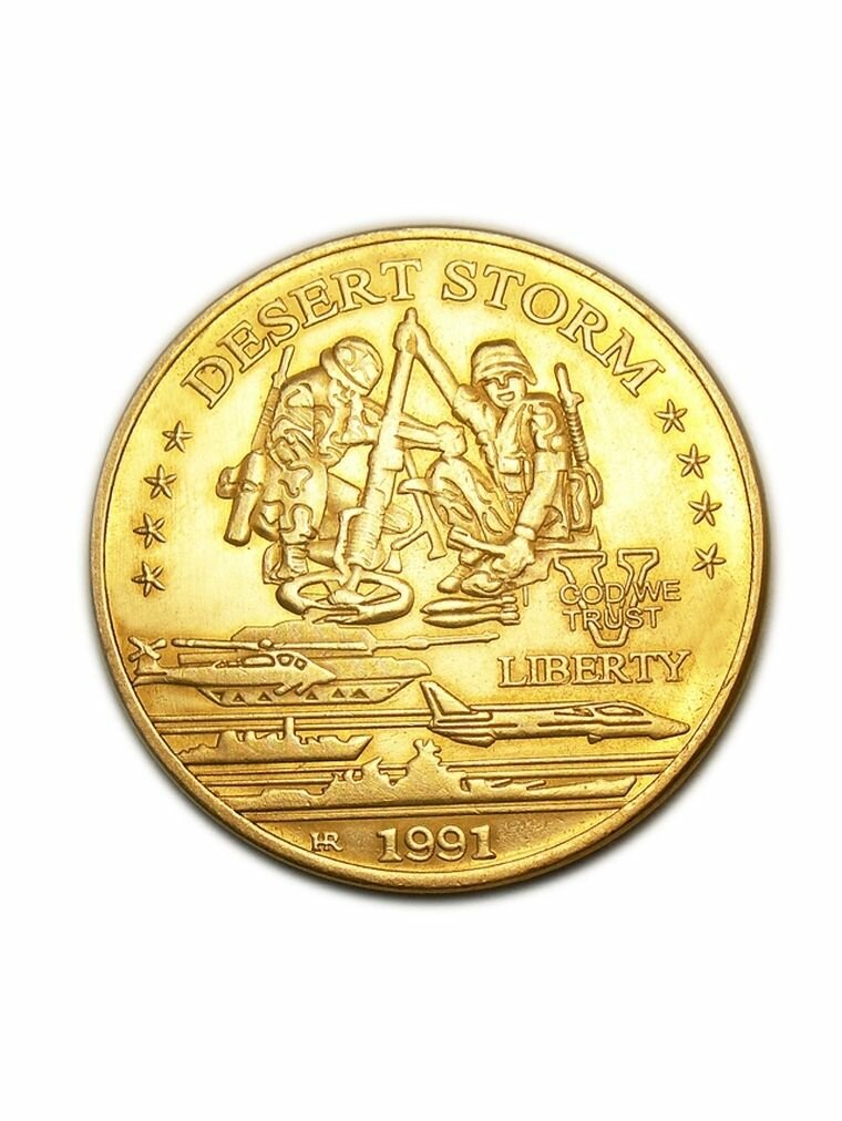 Монета 7 Desert Storm 5 долларов 1991 Hutt River сувенирная копия монеты, нумизматика, деньги для коллекции