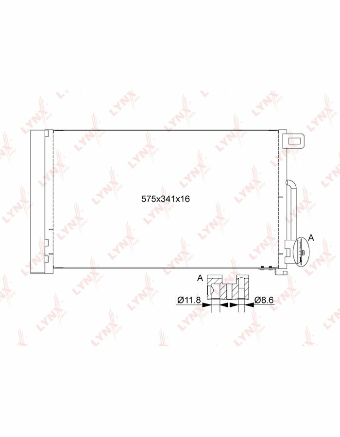 Радиатор кондиционера с осушителем OPEL Corsa D 1.0-1.4 06-14 FIAT Punto 1.2-1.4 05> PEUGEOT Bippe
