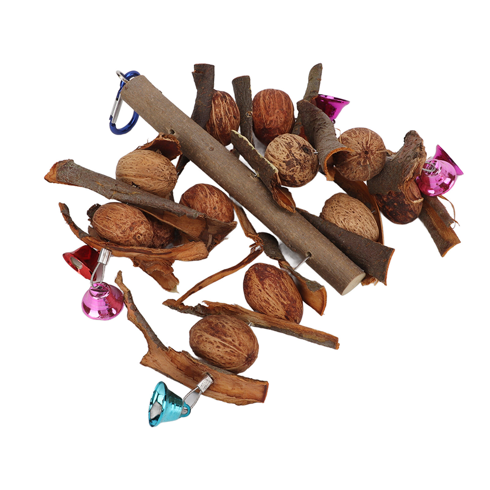 Жевательная веревка для попугая, безопасная, здоровая, подвесная игрушка для укуса птицы с колокольчиком и крючком для птиц, попугаев