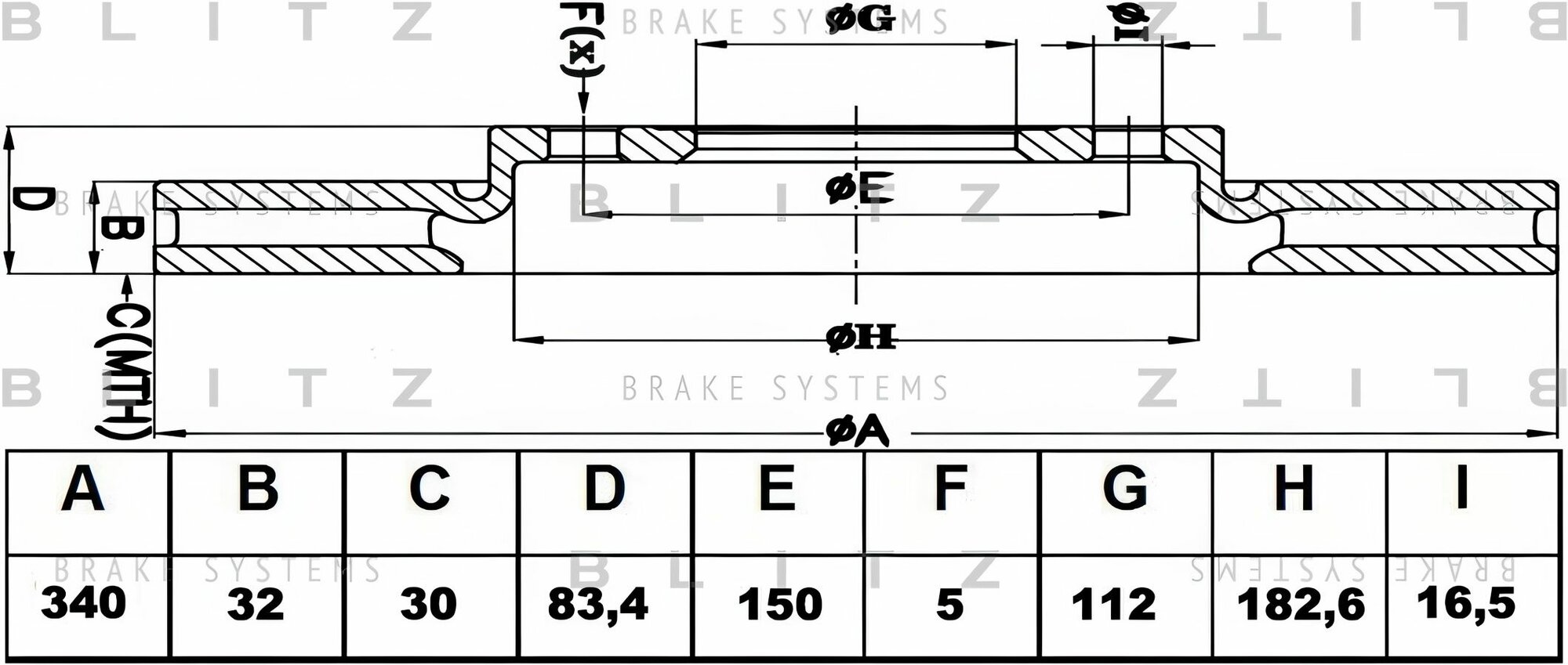 Диск тормозной передний вент. 2 шт для Лексус LX, Тойота Ленд Крузер 200 BS0353 BLITZ
