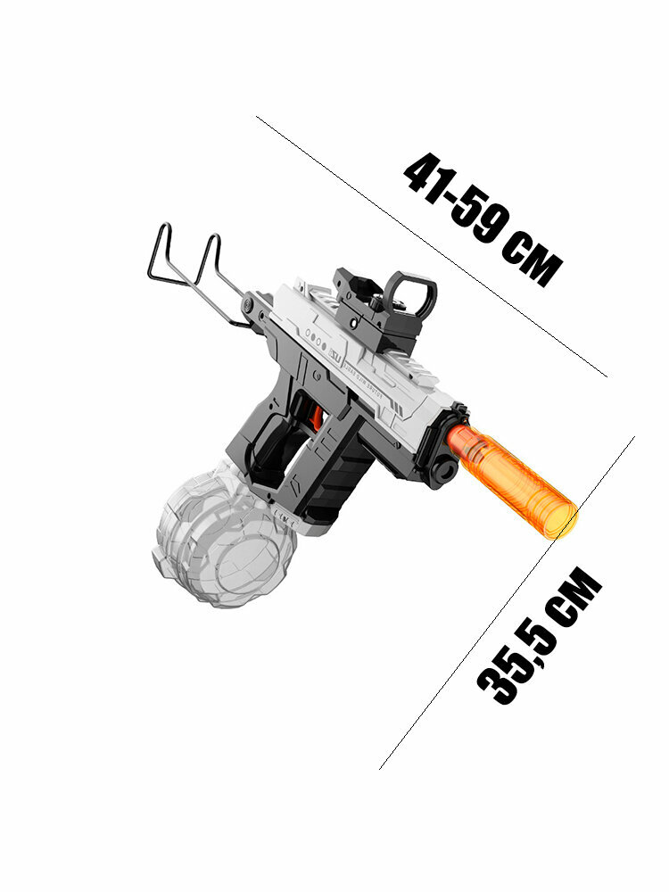 Детская водяная винтовка UZI – с подсветкой, автоматической подачей воды и 3 режимами стрельбы — фото 1