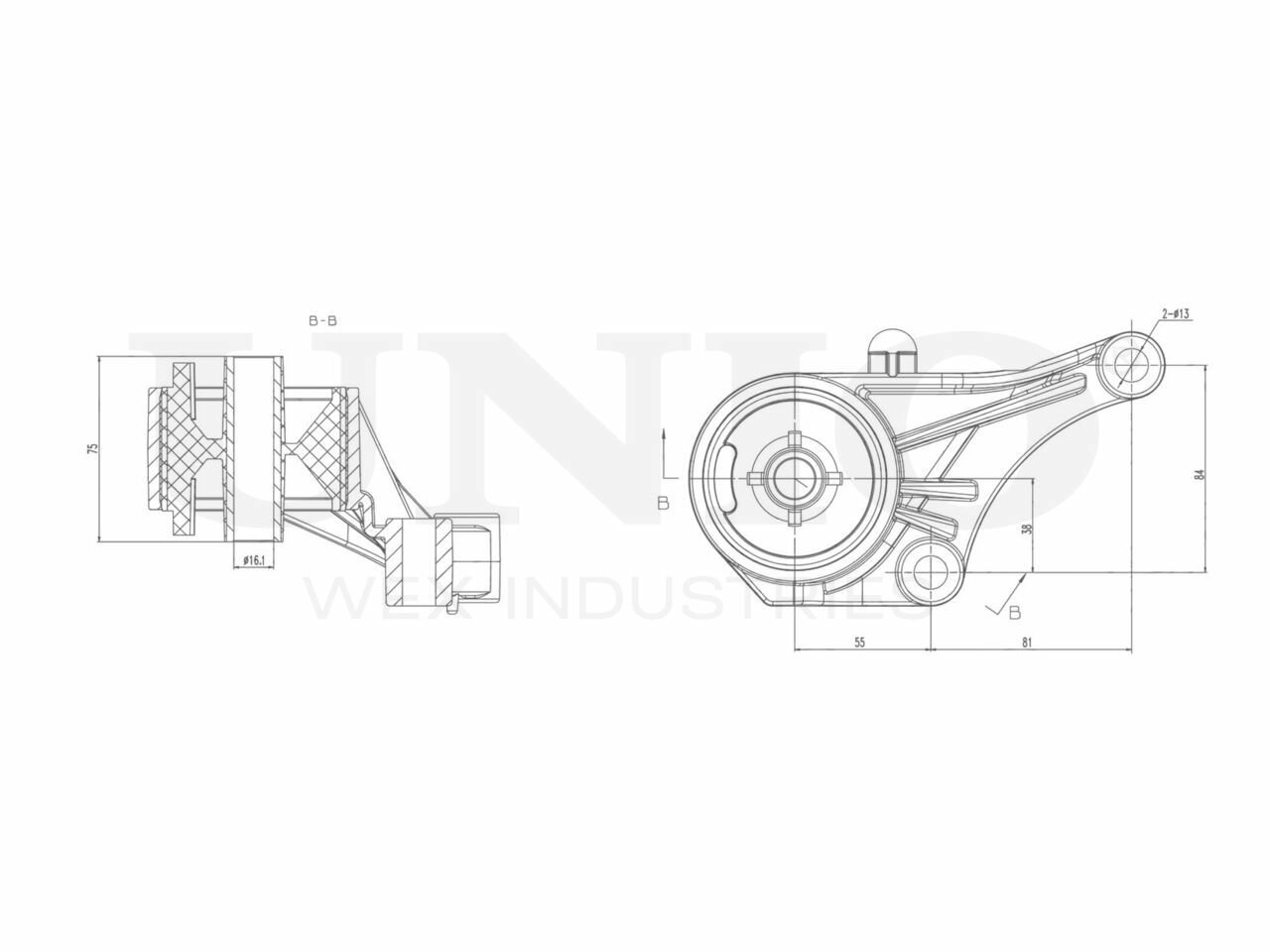 Опора двигателя передняя, для Опель Корса C 00-, Мерива A 03-, Opel Corsa Meriva 03-, артикул RMP-15132, производителя UNIO