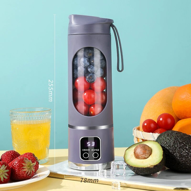 450 мл портативный блендер-соковыжималка, 8 лезвий, 3 скорости, USB-зарядка, измельчитель льда для коктейлей и смузи