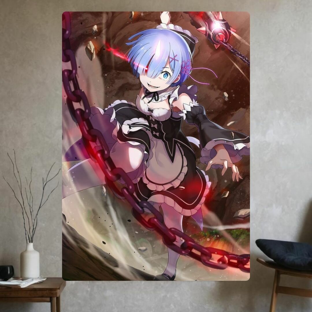 Картина на металле (аниме) Re: Zero, Рэм, 20*30см