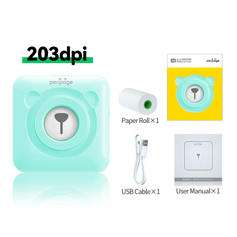 Карманный Bluetooth-принтер A6 203dpi (мини, для Android/iOS, арт. A6-203)