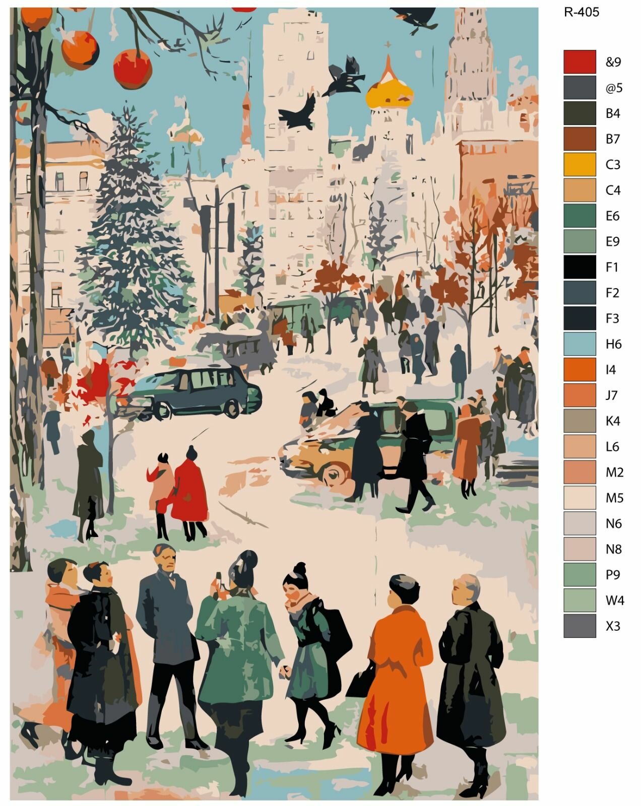 Картина по номерам R-405 "Советская зима" 50х70 см