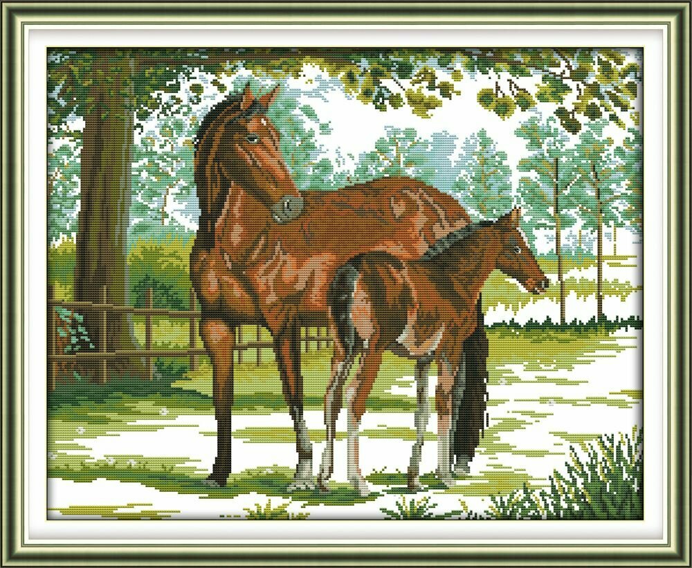 NKFвышивка крестом наборы, Схема на 14CT "Мать и дитя",55*45CM