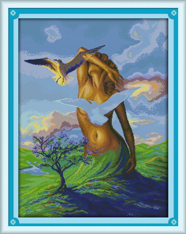 NKFвышивка крестом наборы, Схема на 14CT "богиня земли",54*69CM=v=