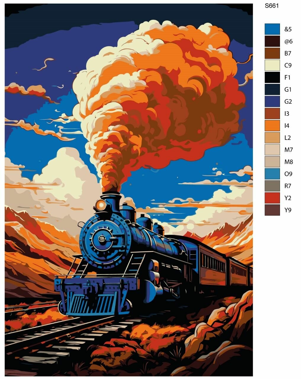 Картина по номерам BRUSHES-PAINTS "Поезд" S-661 40x60 см