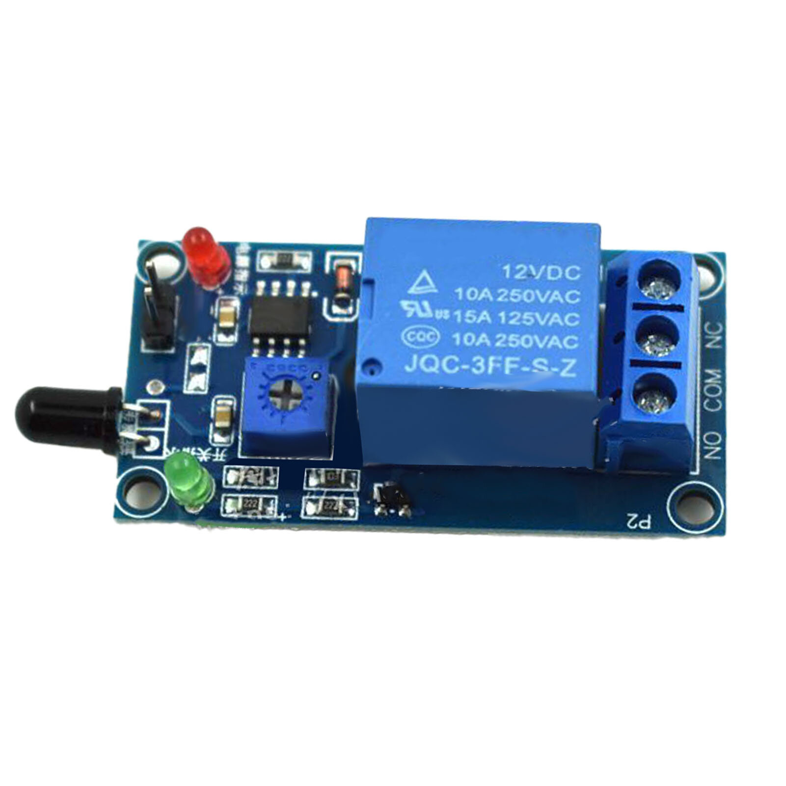 IR Flame Sensor Module Adjustable Sensitivity Fire Alarm Detection Relay DC 12V — фото 1