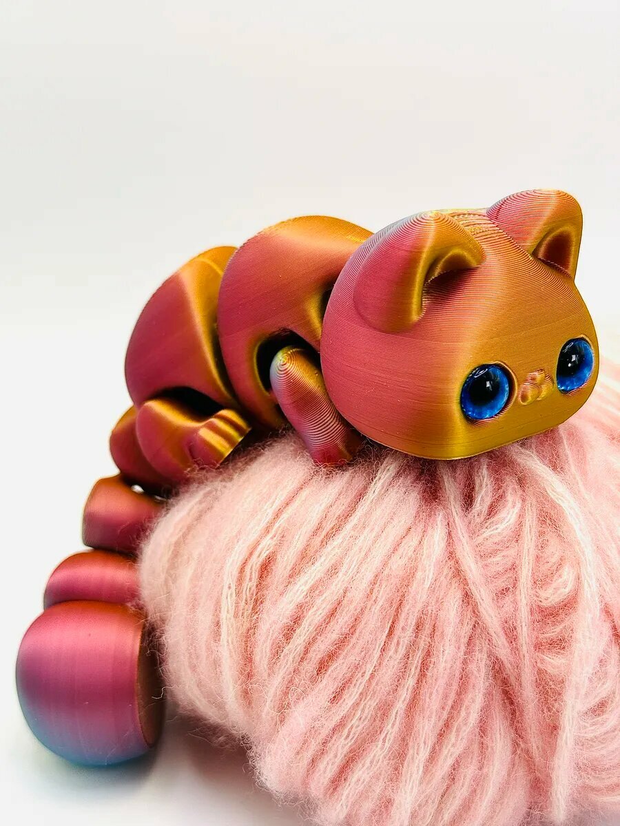 Фигурка подвижная антистресс Home&Misc "Котенок", 3D-печать, 15 см, пластик