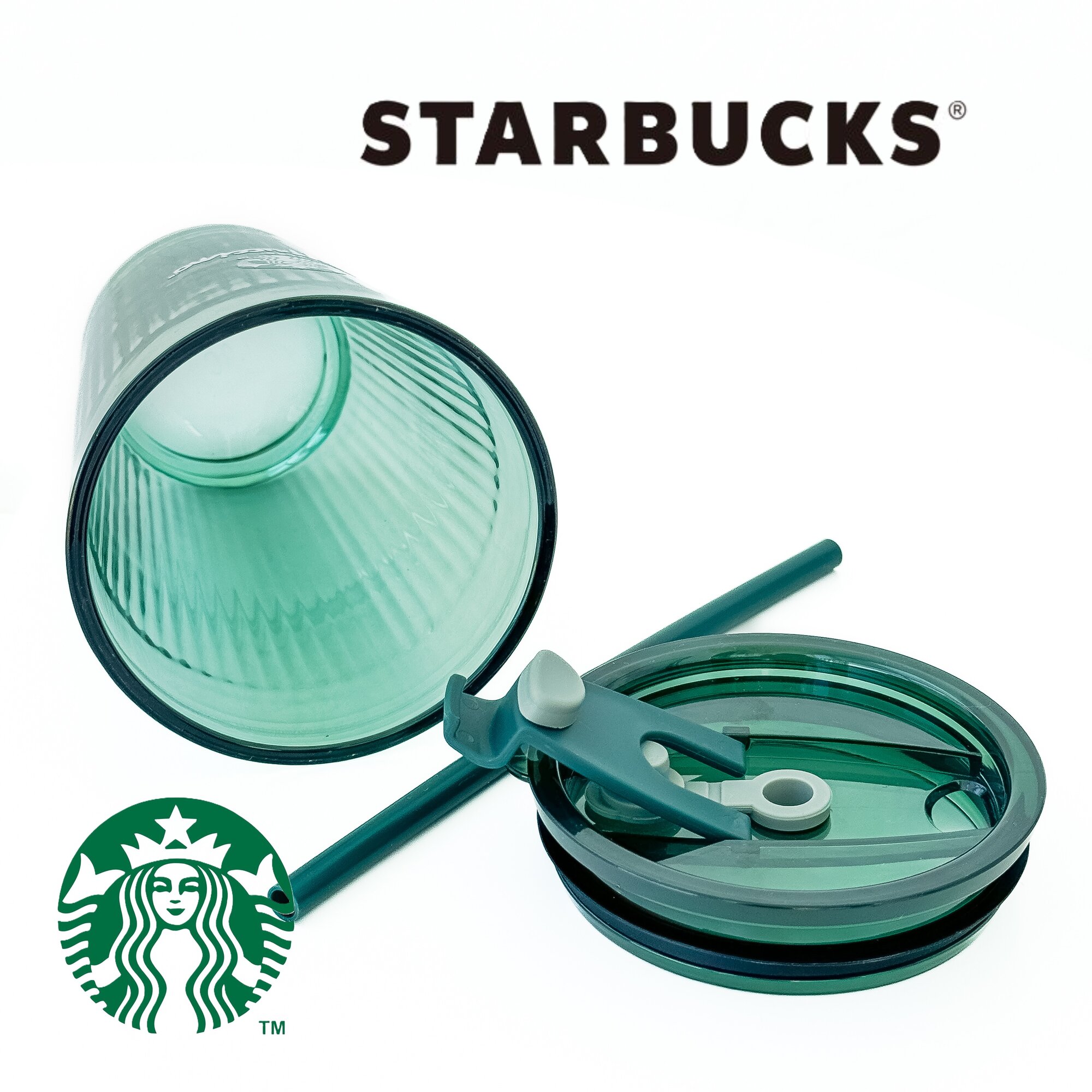 Стакан Starbucks Green Limited Edition 473 мл с трубочкой и крышкой(ins/Популярные продукты)