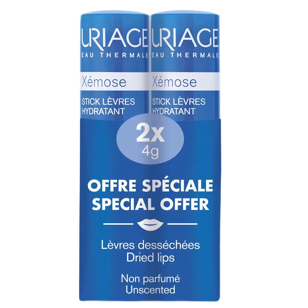 Uriage Ксемоз Увлажняющий стик для губ / Xemose Stick Levres Hydratant 4 г 2 шт