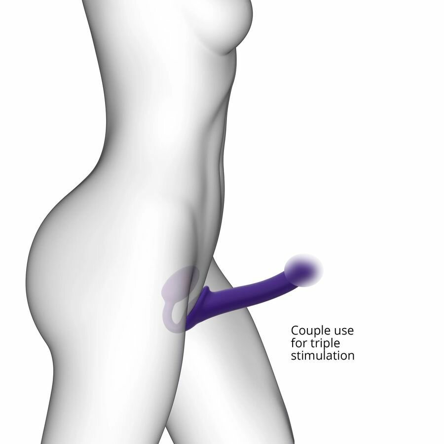 Страпон безремневой Strap-on-me Semi-Realistic, фиолетовый, M