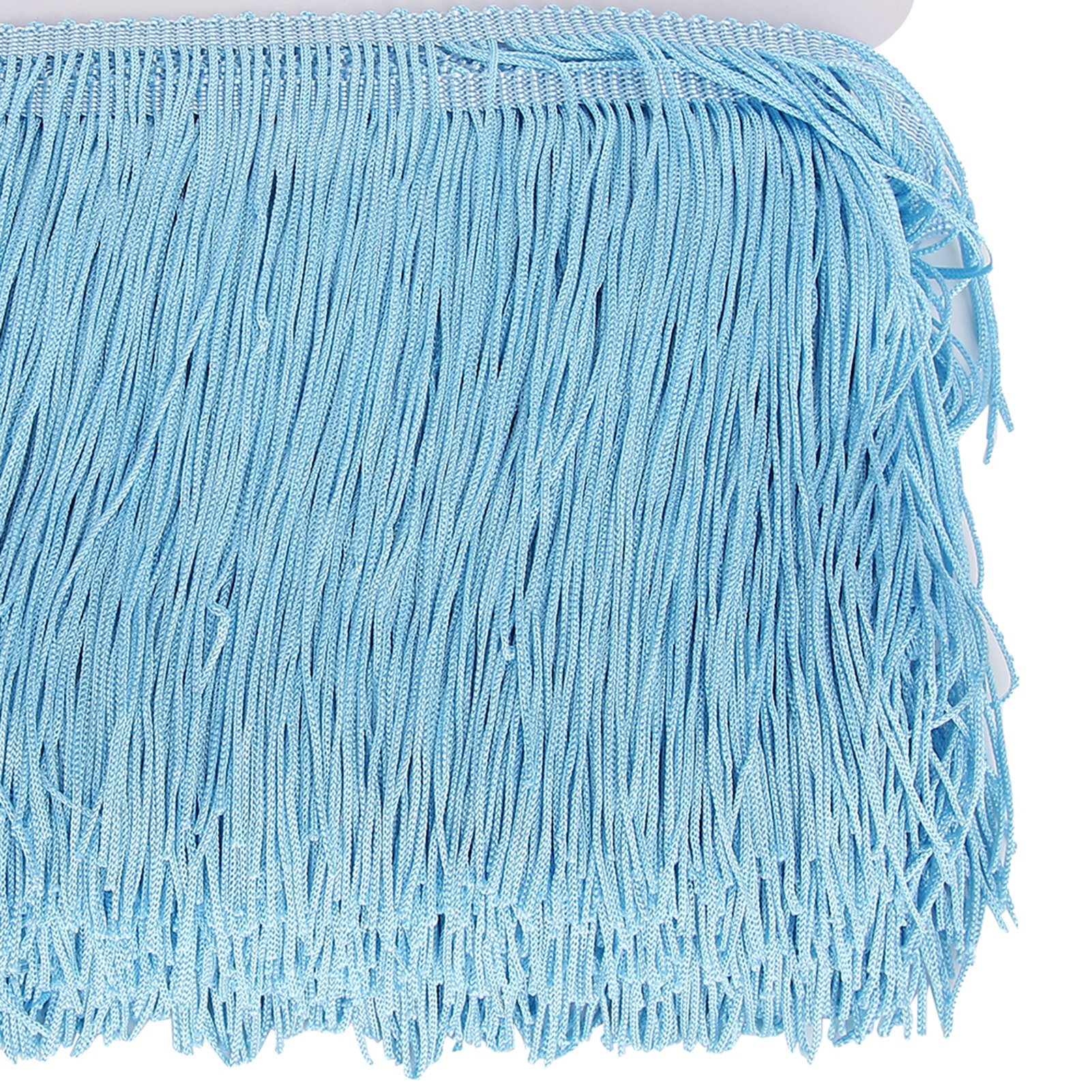 Длинная бахрома для латинского платья 10 ярдов, 14 см, кисточки, лента из полиэстера с кружевной отделкой, шитье для сцены, занавеска «сделай сам», аксессуары для одежды, небесно-голубой цвет