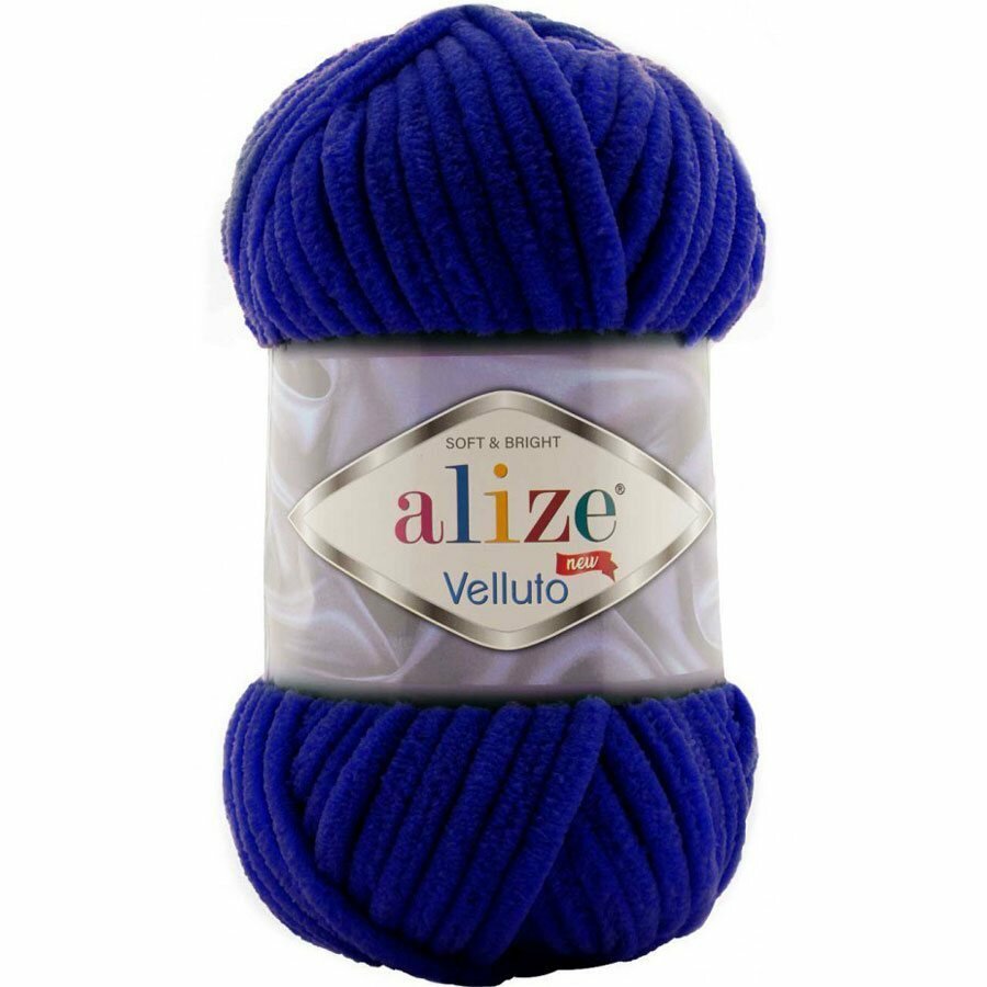 Пряжа Alize VELLUTO 360 т. синий (5 мотков)