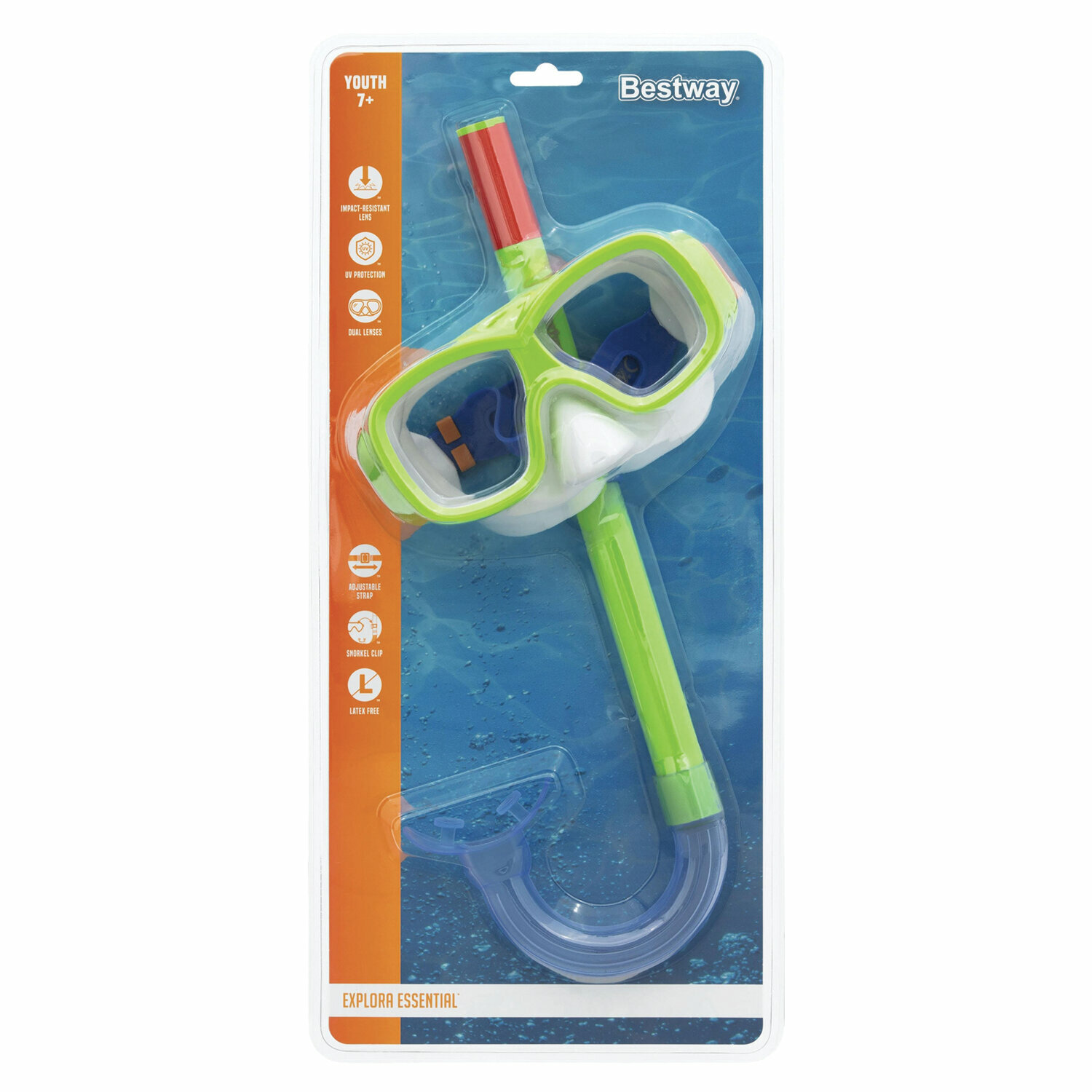 Комплект для плавания маска + трубка, от 7 лет, ассорти, BESTWAY, 24035