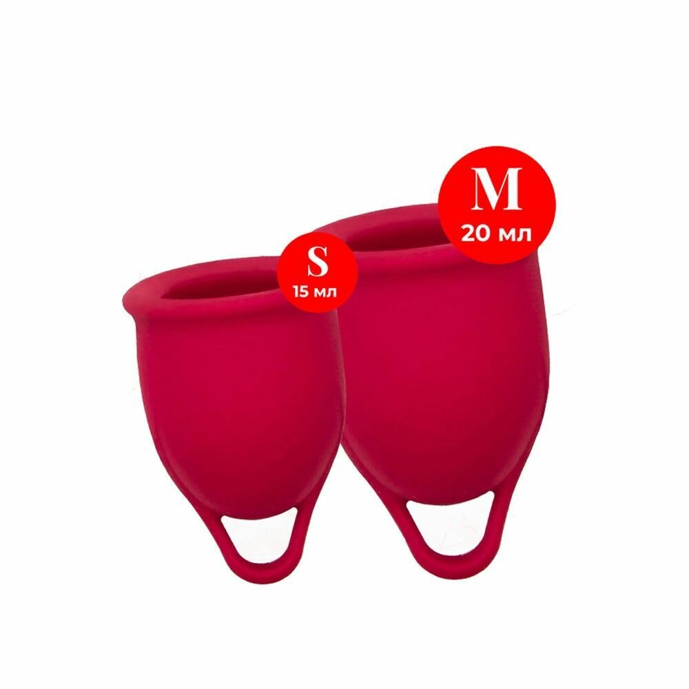 Набор из 2 красных менструальных чаш Iona, Woma, красный