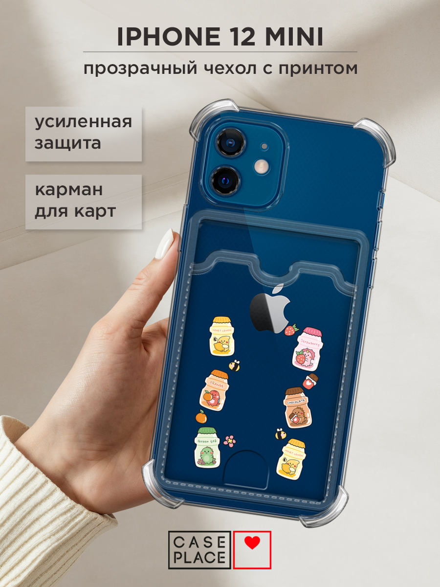 Чехол на Apple iPhone 12 mini (Айфон 12 Мини) с картой и принтом Cute sweets