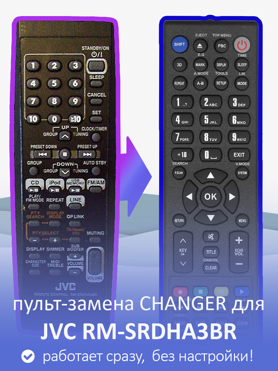 Пульт-замена для JVC RM-SRDHA3BR