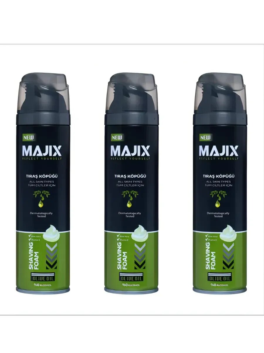 Пена для бритья Olive oil, 200 мл (Набор 3 шт.)