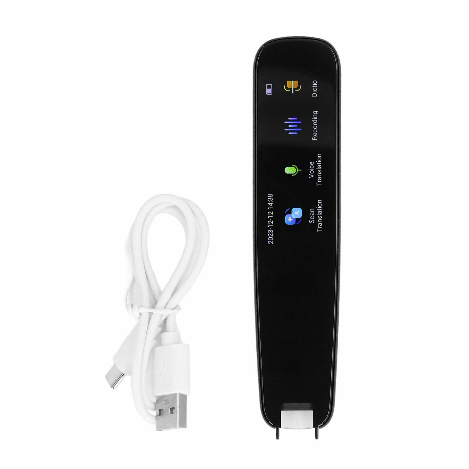 Ручка-сканер переводчик, 12 языков, интеллектуальная запись, черная