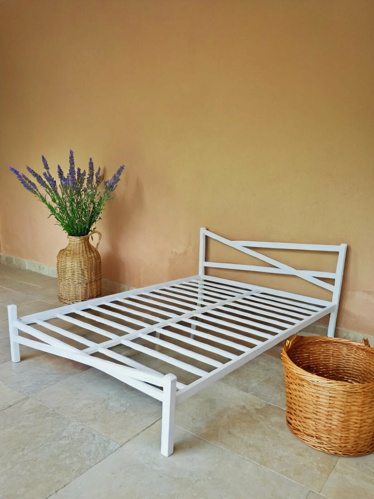 Кровать Loft Mebel "Афина", металлическая, кованая, двуспальная, 120x200х80 см