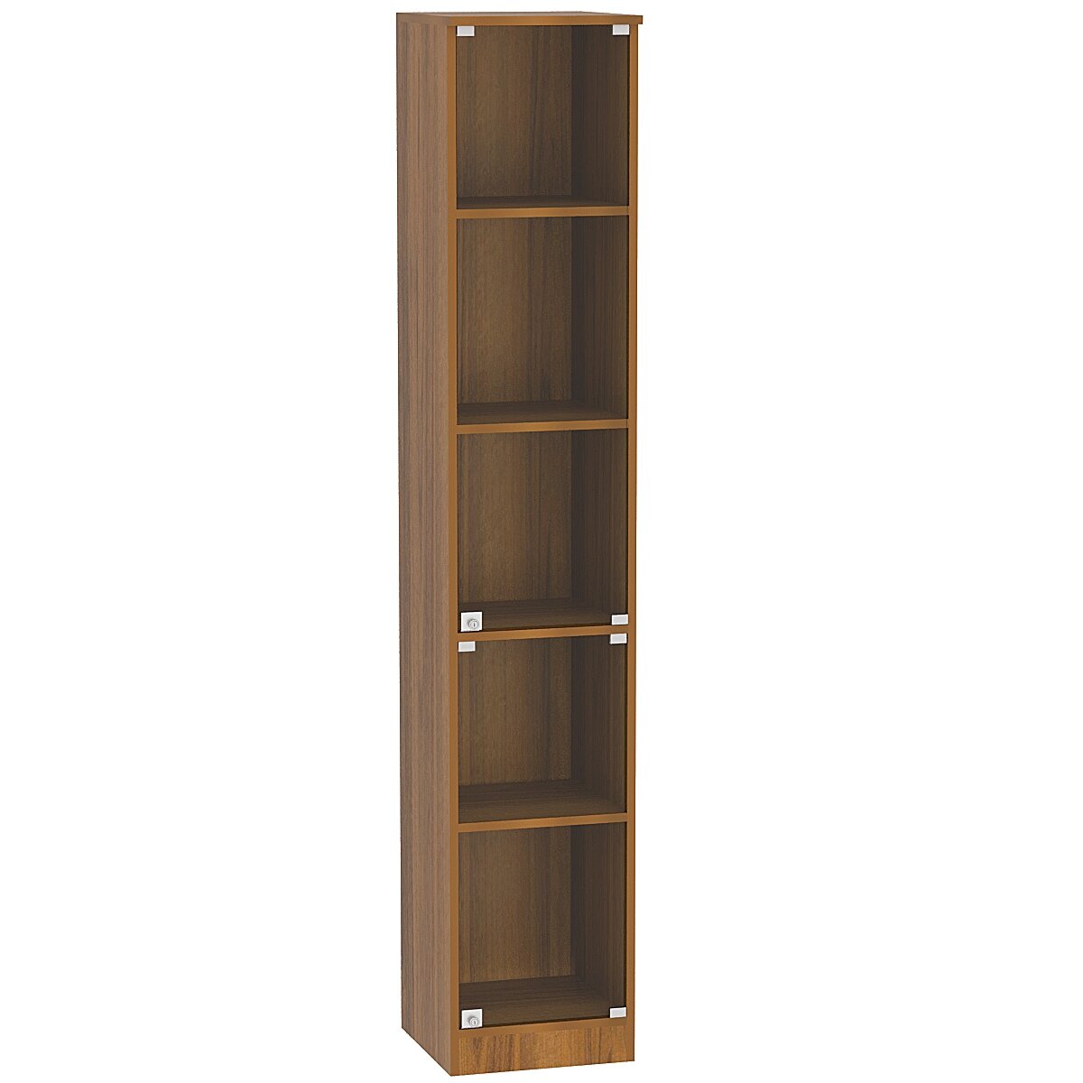 Шкаф-витрина офисная узкая ШВ-52, Орех