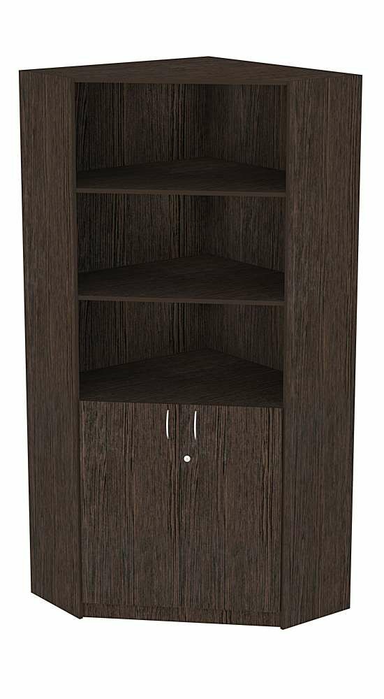 Стеллаж из ДСП серии Эконом угловой №5-3 (торец 350 мм) с дверками 810 мм, Дуб Венге