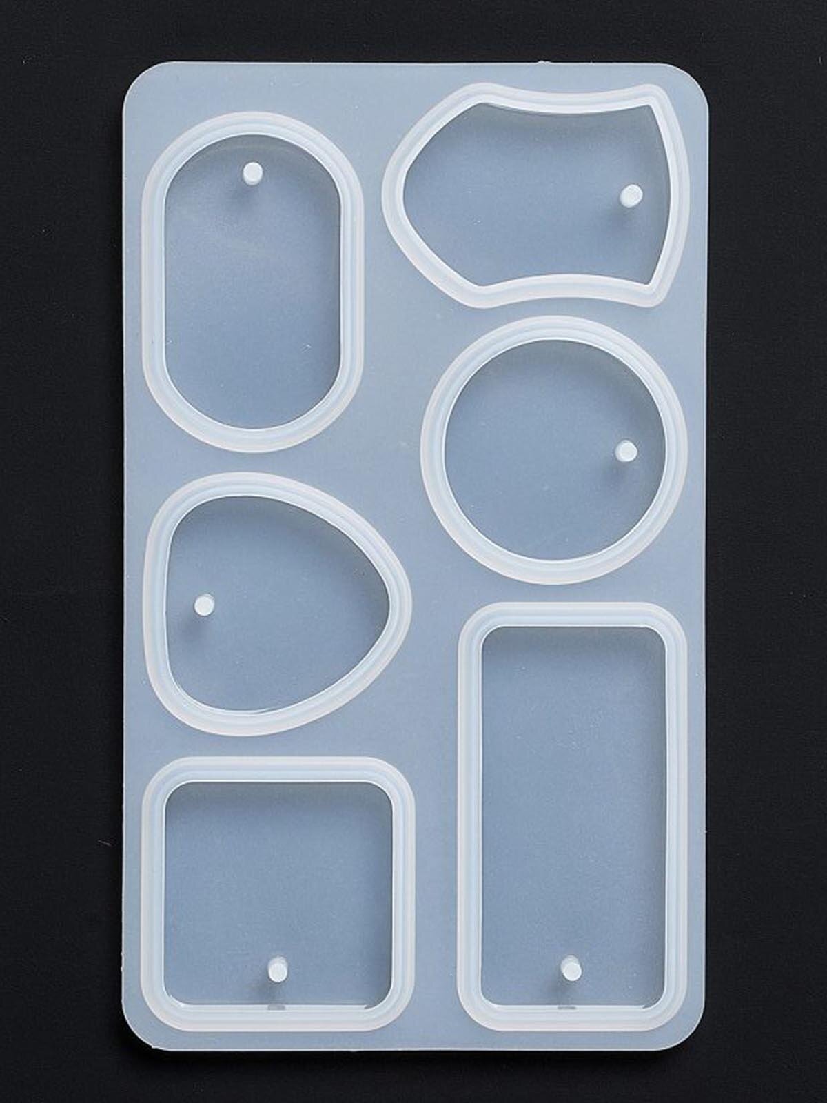 Молд силиконовый 0013122 для эпоксидной смолы 6 Закругленных Кулонов 15х9х0.7 см, цена за 1 шт.