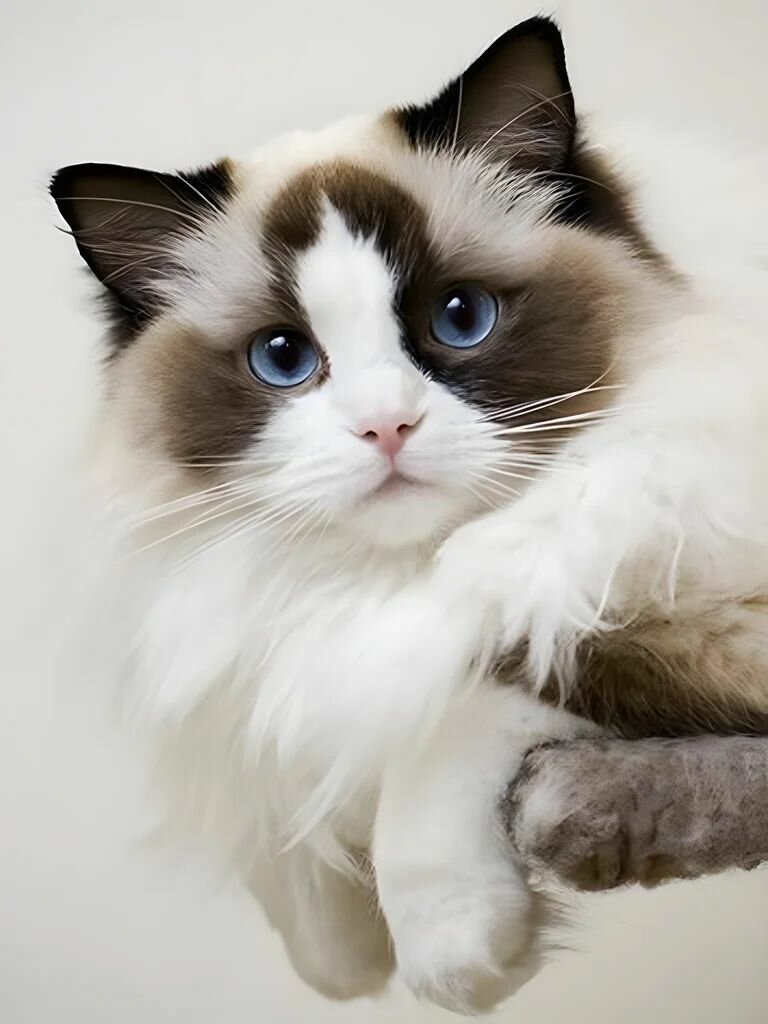 Алмазная картина "Кошка породы рэгдолл" алмазная огранка 40х50 см,40X50CM, белый