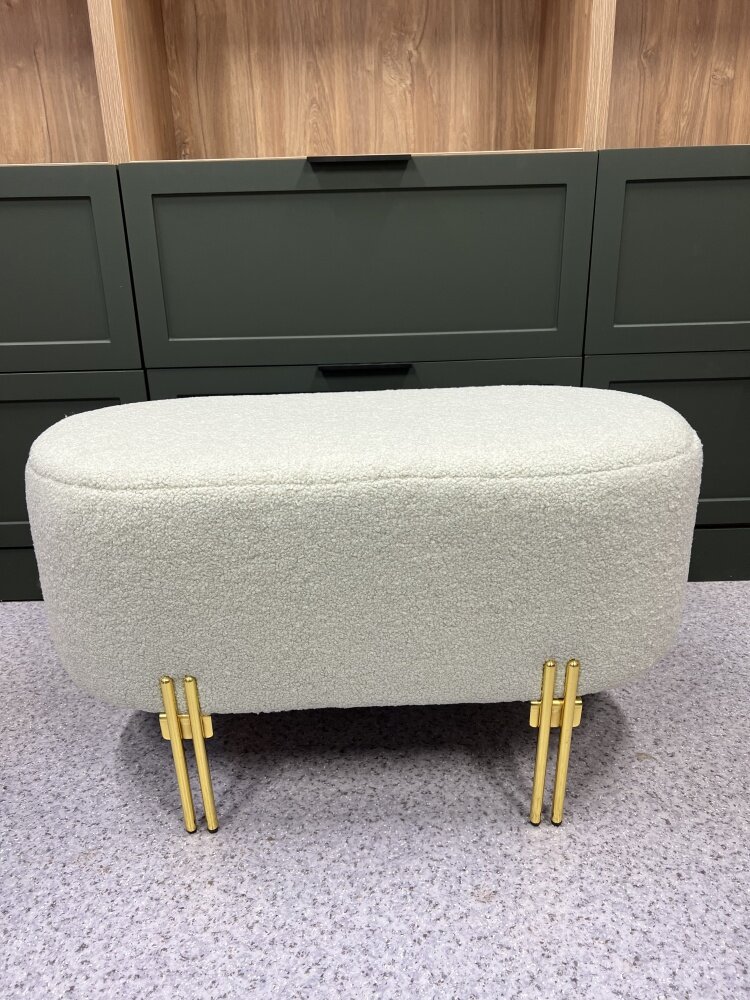 Банкетка "Secret Liaison"(Тайная связь), обивка букле, стальные ножки золото, 70*40*45см