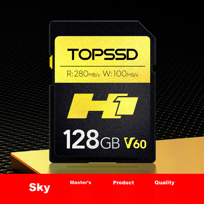 TOPSSD H1 Series UHS-II Dual-Core SD-карта 128 ГБ, скорость чтения 280 МБ/с для профессиональной фотографии