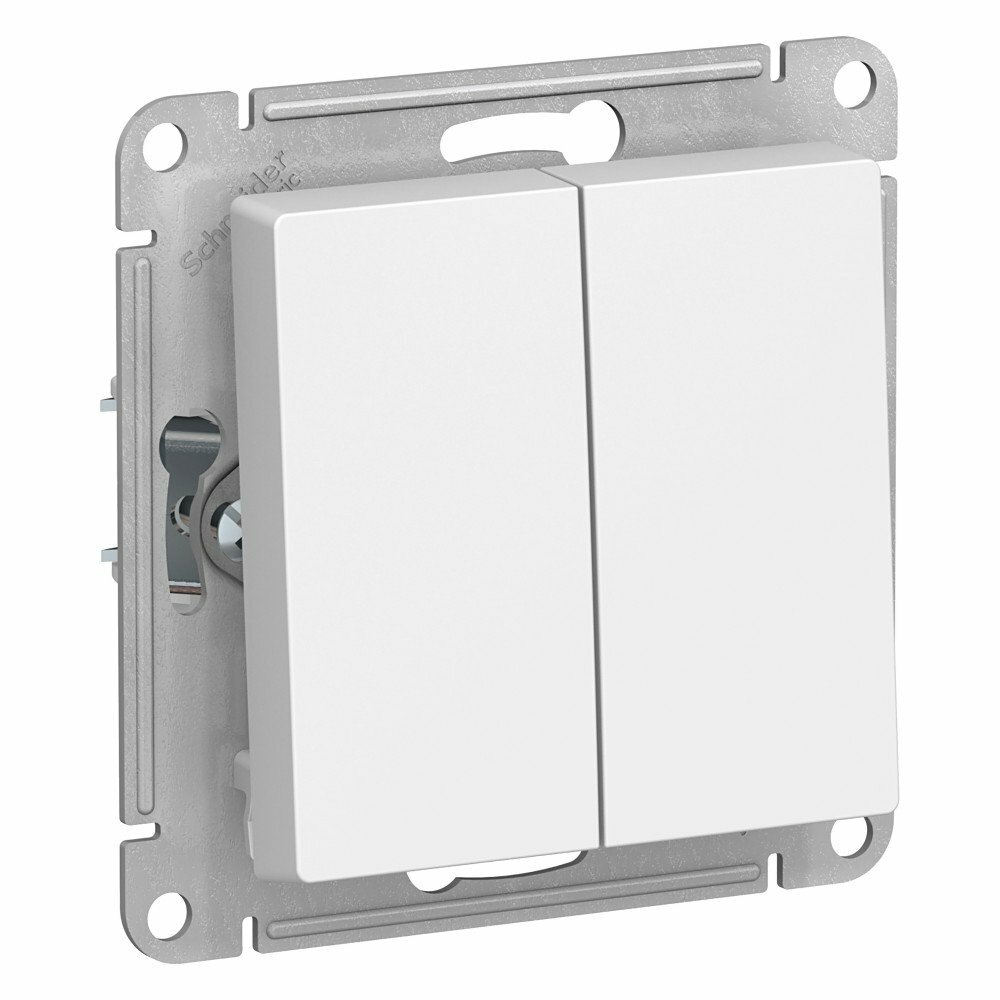 AtlasDesign Бел Выключатель 2-клавишный сх.5, 10АХ, механизм, Systeme Electric, ATN000151
