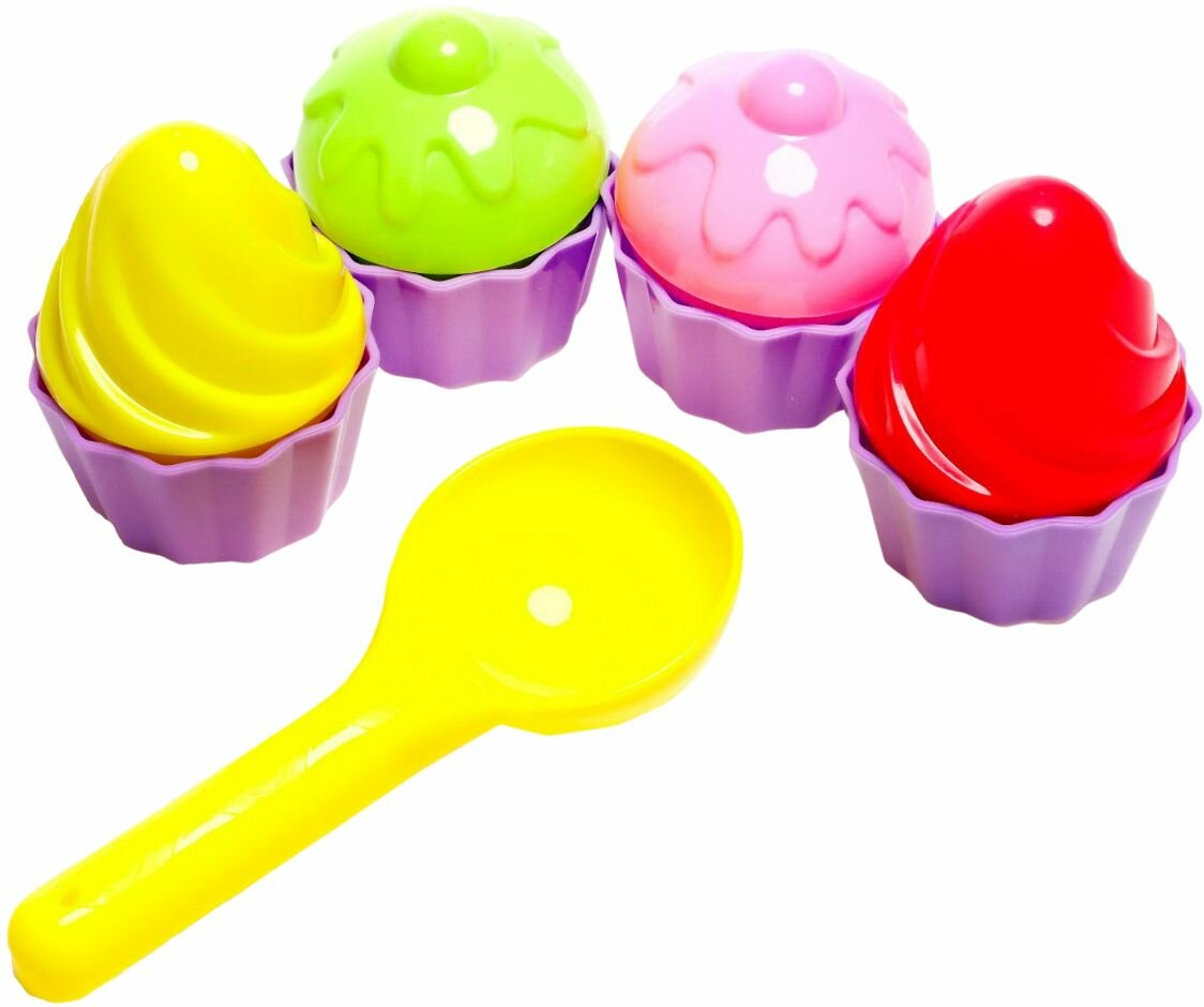 Песочный набор формочек "Пирожное", 9 предметов, детские пластиковые игрушки для песочницы