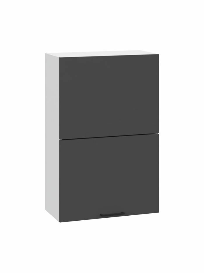 Кухонный модуль навесной, барный шкаф Урбан, высокий, 60х29.6х91.2 см, Белый / Графит серый