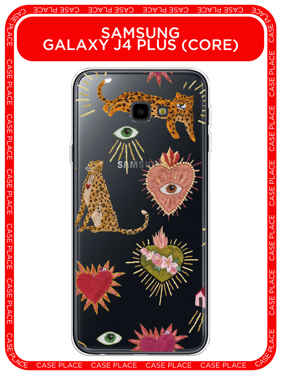 Чехол на Samsung Galaxy J4 Plus 2018 / Самсунг J4 Plus 2018 с принтом Сюрреализм паттерн, прозрачный