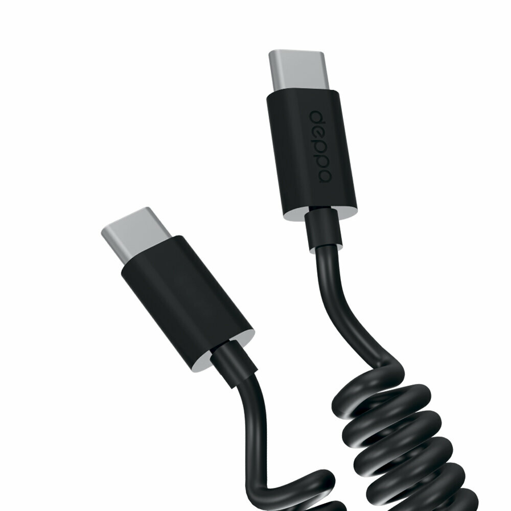 Кабель Type-C - Type-C, 3A, витой, 1.5м, черный, Deppa 72327