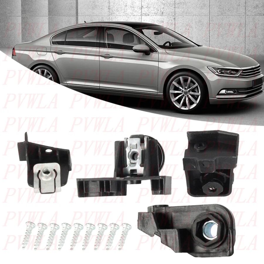 Для VW Passat B8 Европейская версия 2015 2016 2017 2018, передний бампер автомобиля, кронштейн для фар, ремонтный комплект для фар 3G 0998225 3G 0998226