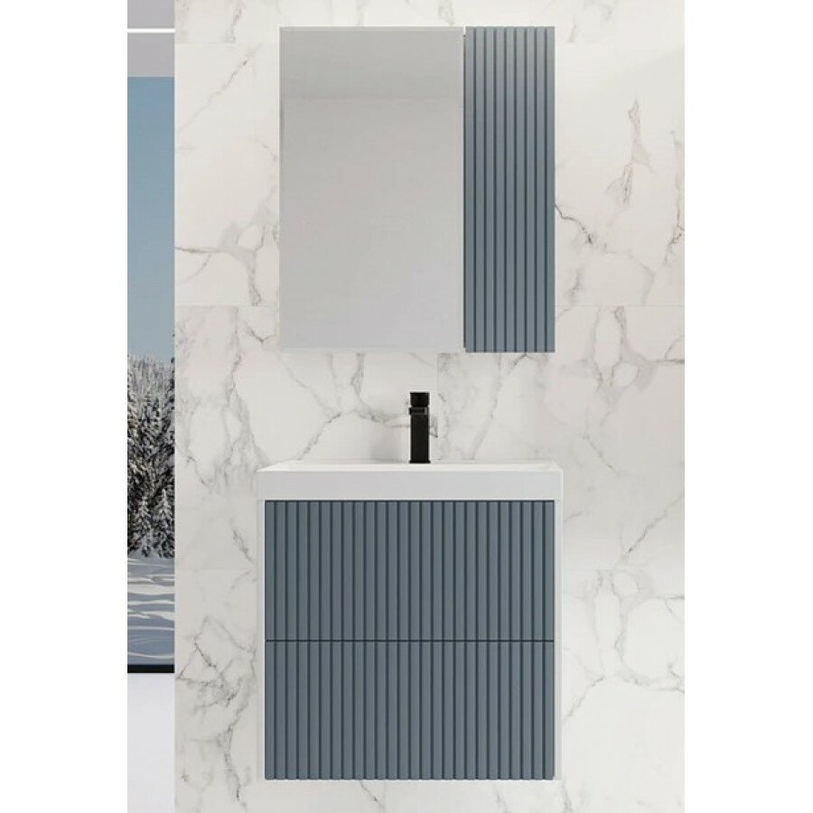 Комплект мебели Стокгольм 80 подвесной графит рифленый софт