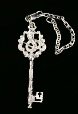 Серебряный брелок Ключ-Змея