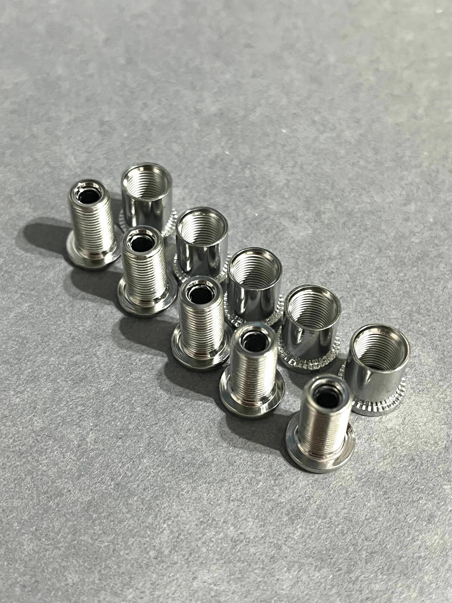 Бонки для велосипеда, гайка М8х12.9мм, болт М8х16.9мм, сталь, 5шт, цвет серебристый